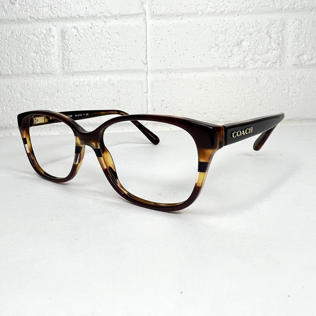 COACH HC6103 5444 Aubgn Navy Tortoise Red Varsity Stripe Eyeglasses 54 ...