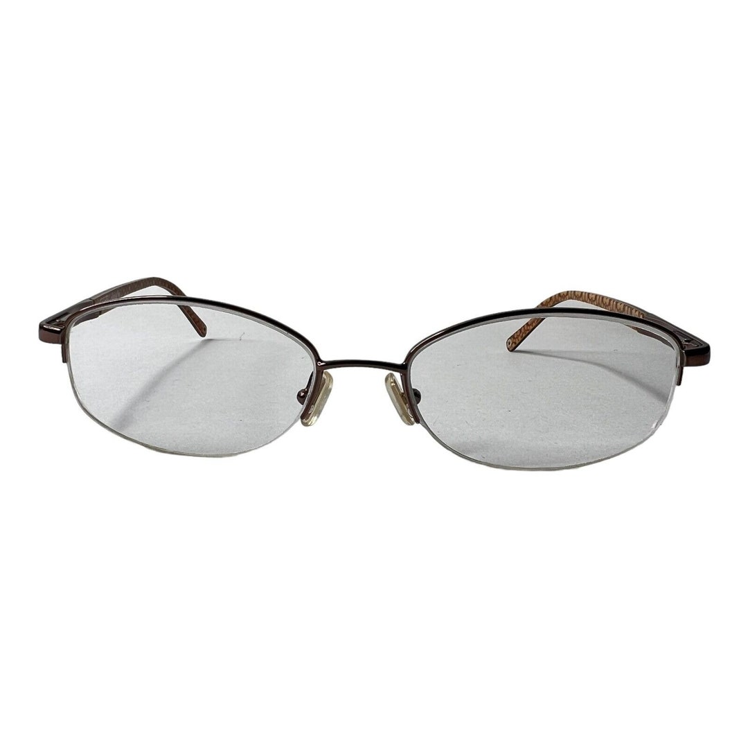 Coach Faye 118 Tan Eyeglass Frames Modified Oval Half Rim Eyeglasses ...