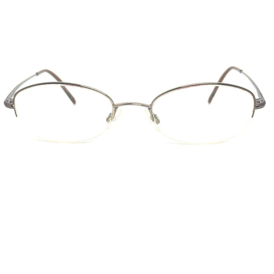 Elle Eyeglasses Frame EL18550 Women's Dark Brown Metal Half Rim 50-19 ...