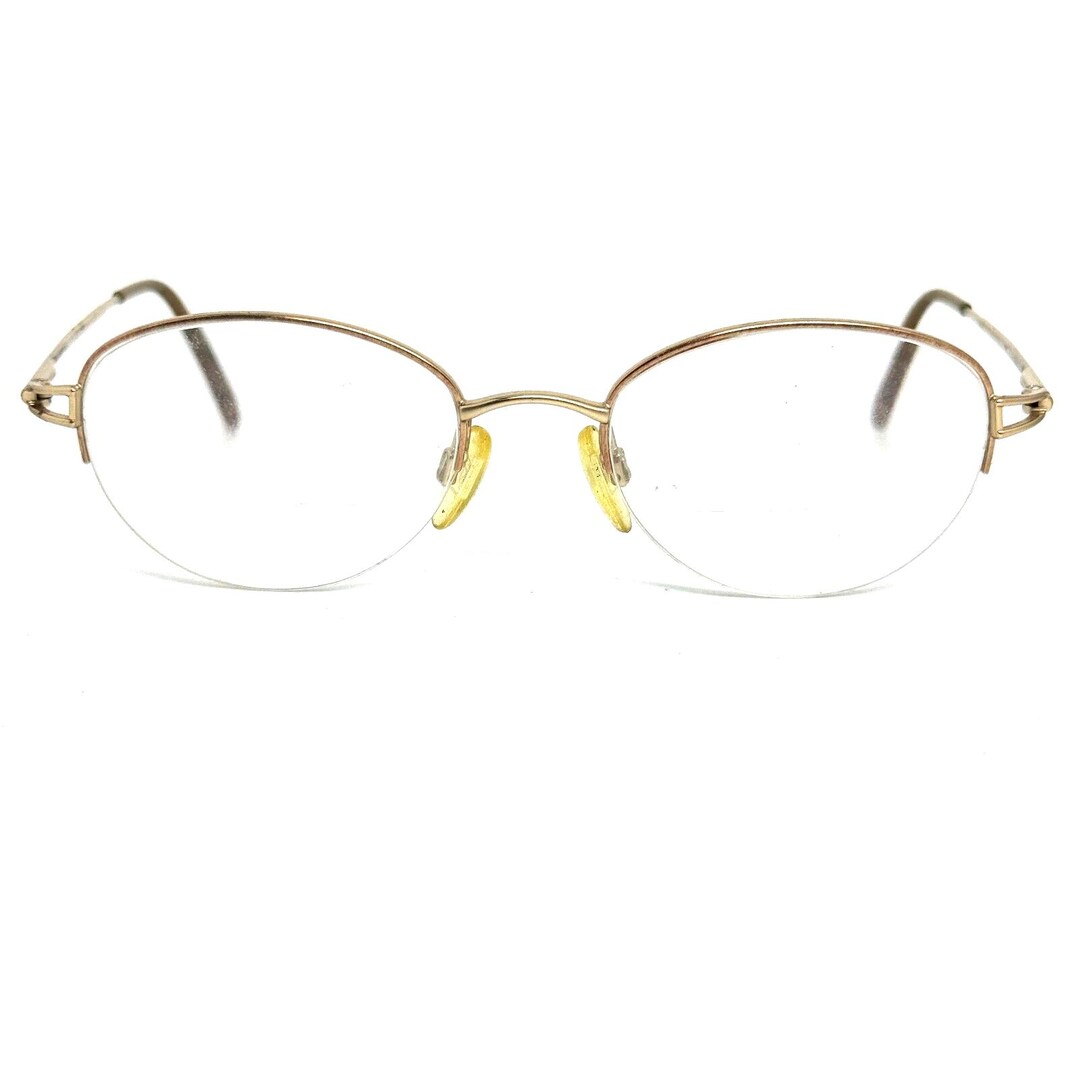 Elle Eyeglasses El18519 Gold Metal Frame 51-19-140 Half Rimless H14538 ...