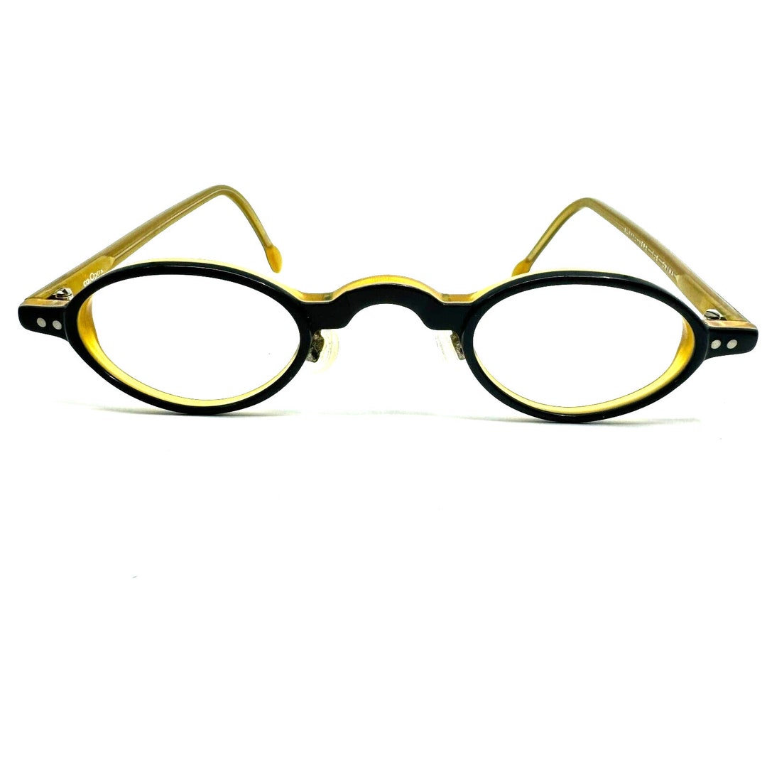 Caloptix Swirl 2.5 Eyeglasses FRAMES Black Yellow Round Old School ...