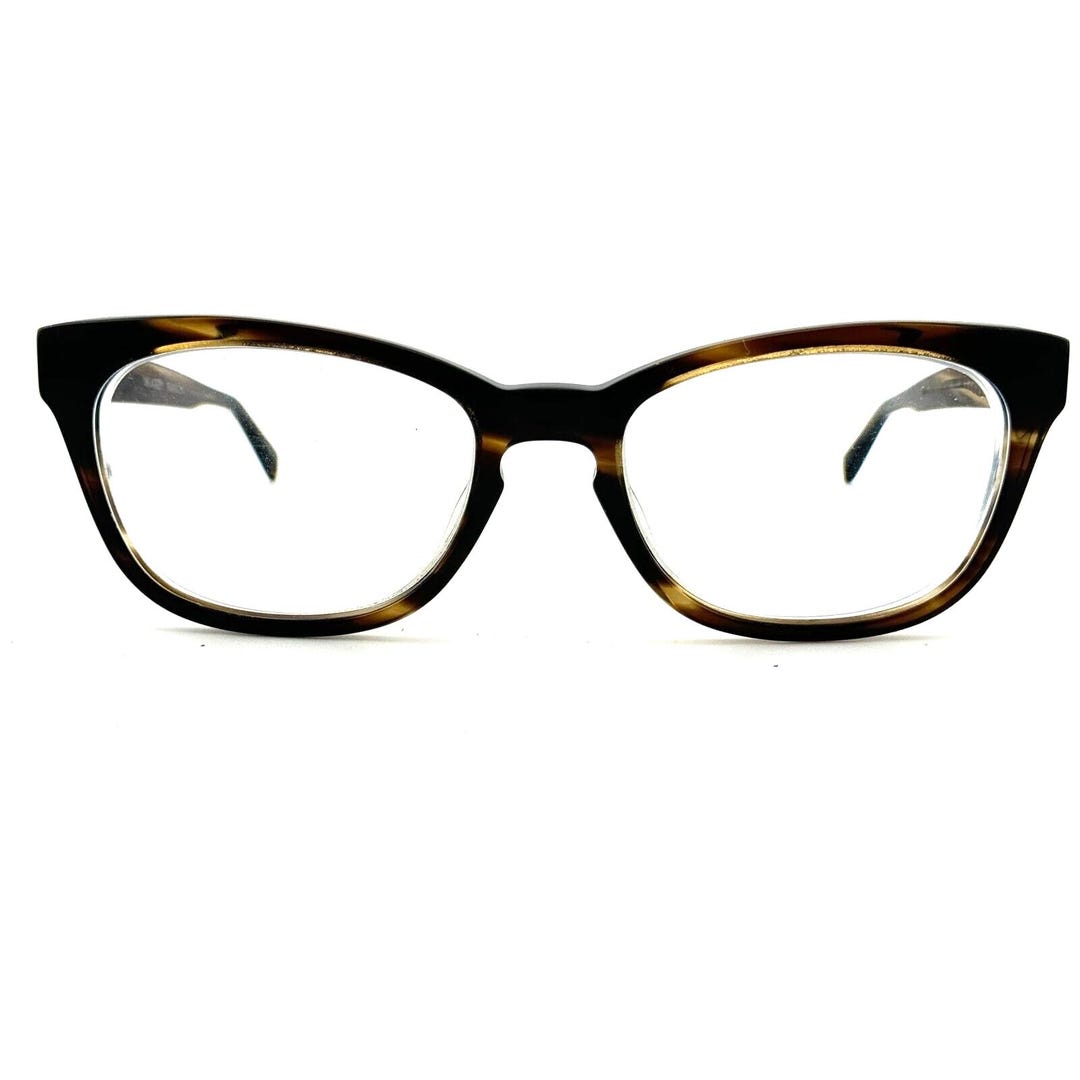 WARBY PARKER Finch 234 Brown Horn Womens Semi Cat Eye Eyeglasses 52-18 ...