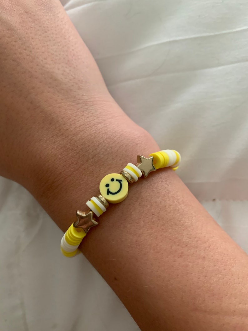 Preppy Yellow Smiley Bracelet - Etsy