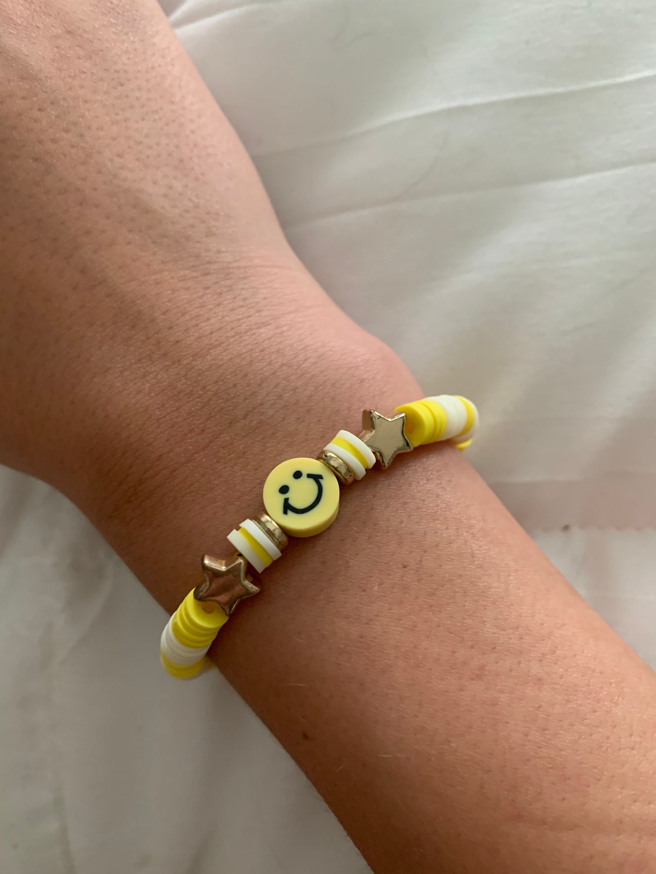 Preppy Yellow Smiley Bracelet - Etsy