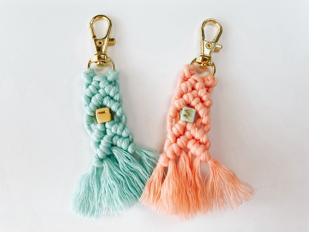 Mini Initial Keychain, Backpack Charm, Back to School, Name Tag for ...