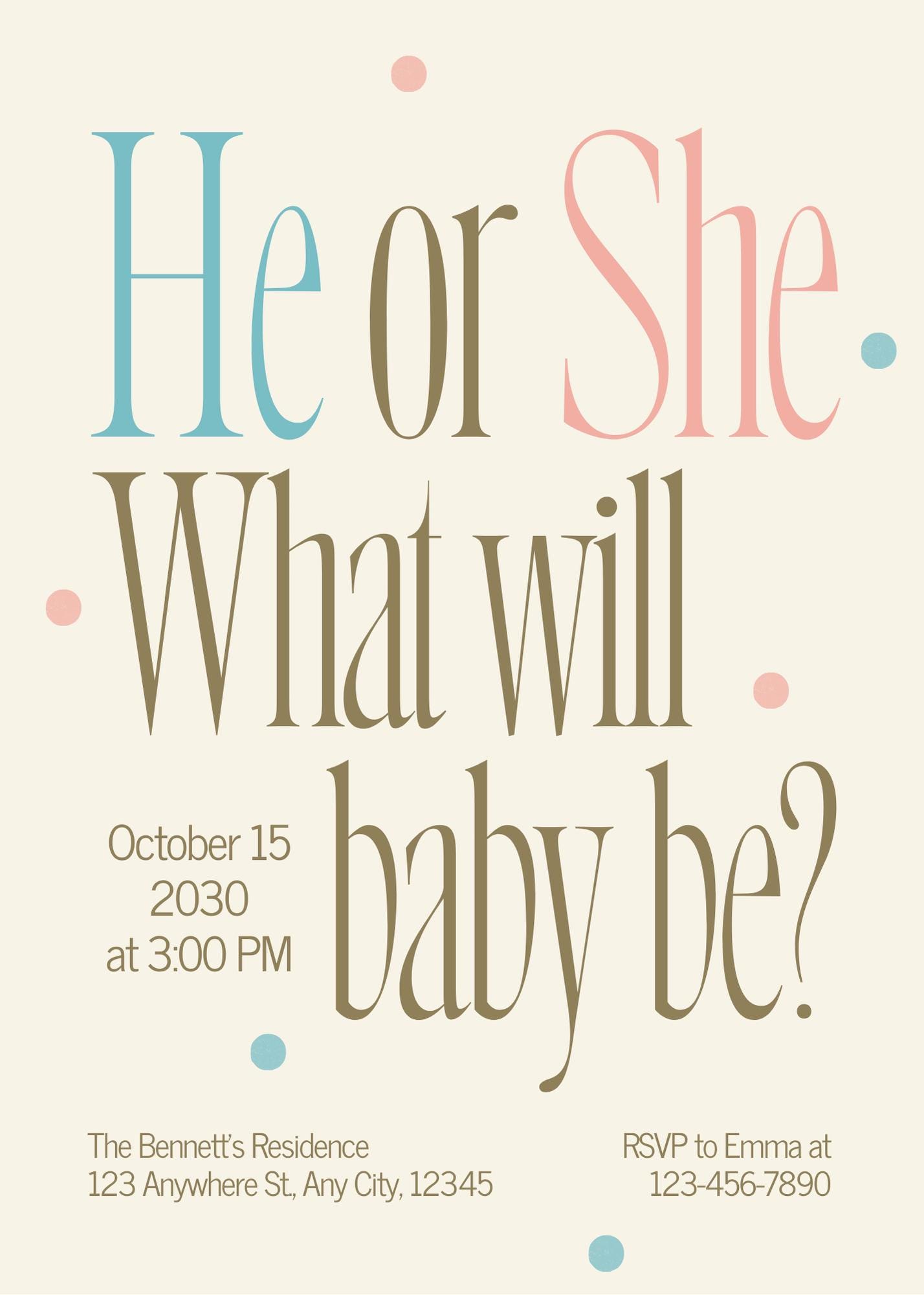 Modern Gender Reveal Invitation Template L Editable Gender Reveal Party ...