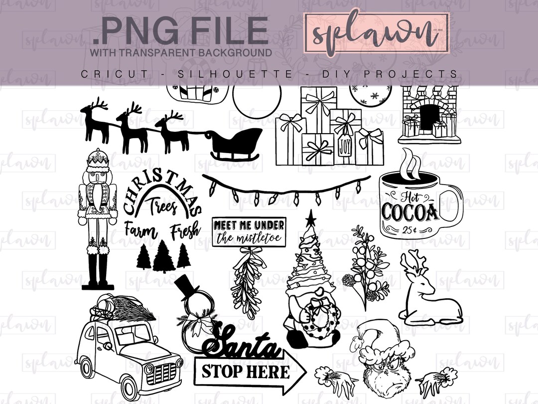 Christmas Outlines,xmas Outlines,png Image, Transparent Background ...