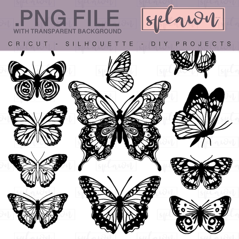 Clipart Butterfly Outline - Etsy