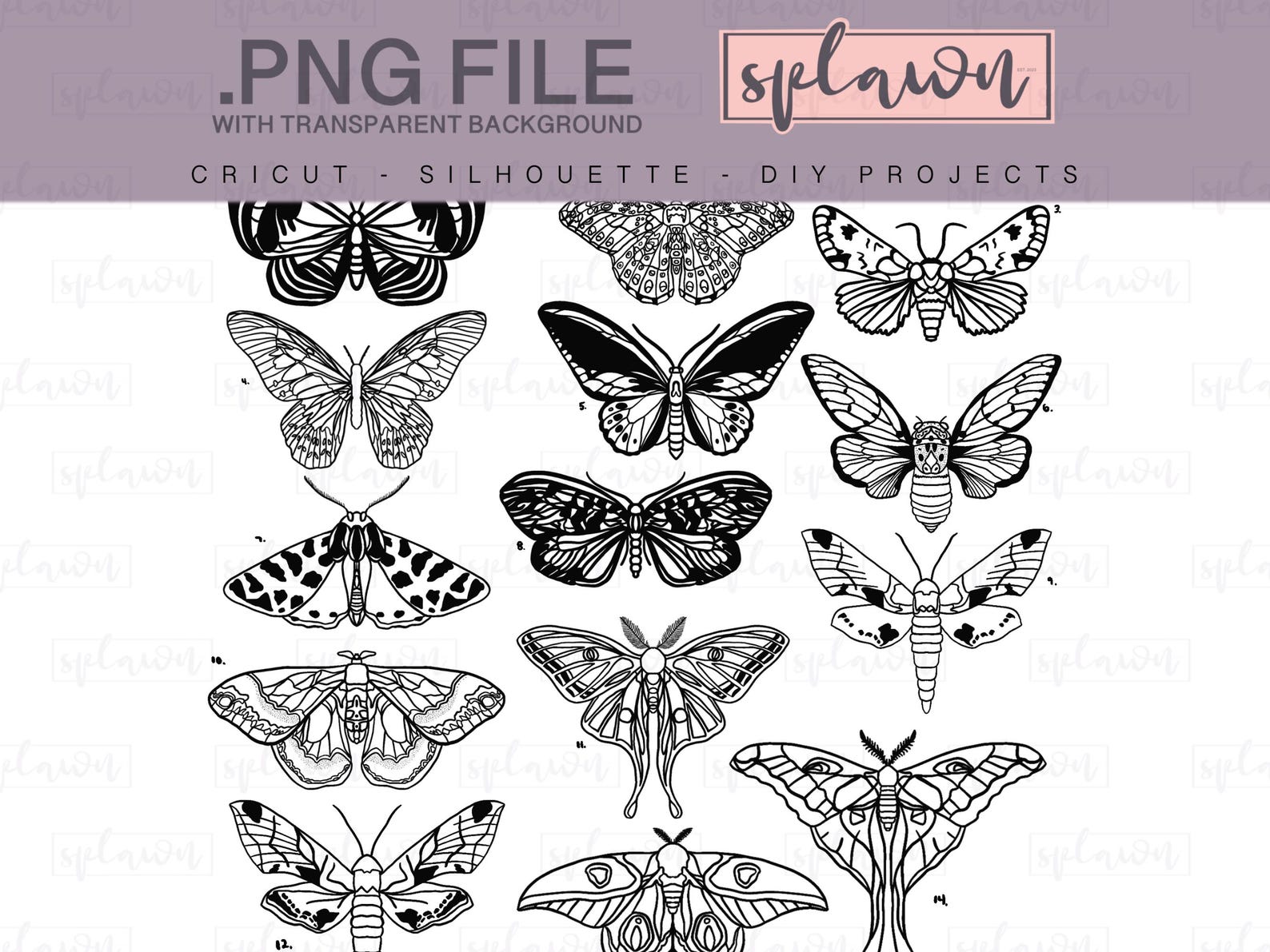 14 Hand Drawn Moth Png Image,transparent Background,circuit Design ...