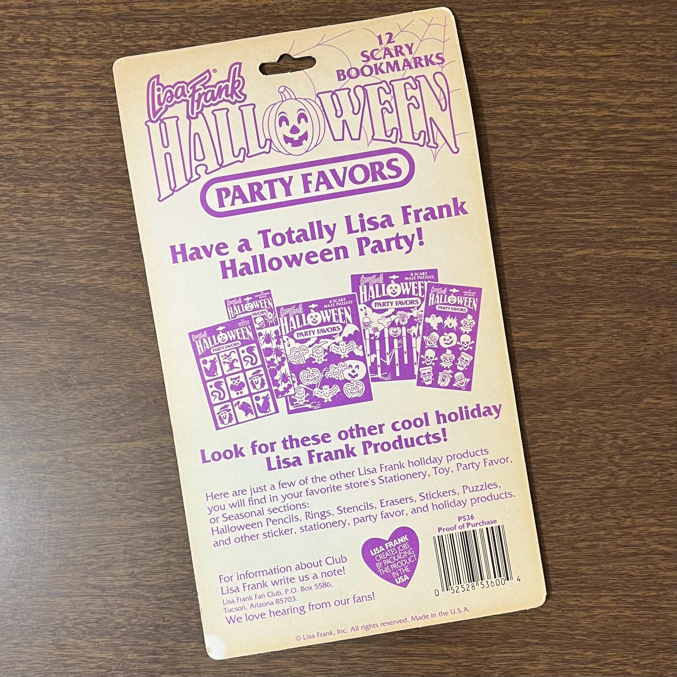 Vintage Lisa Frank Halloween Party Favors, 12 Scary Bookmarks, New in ...