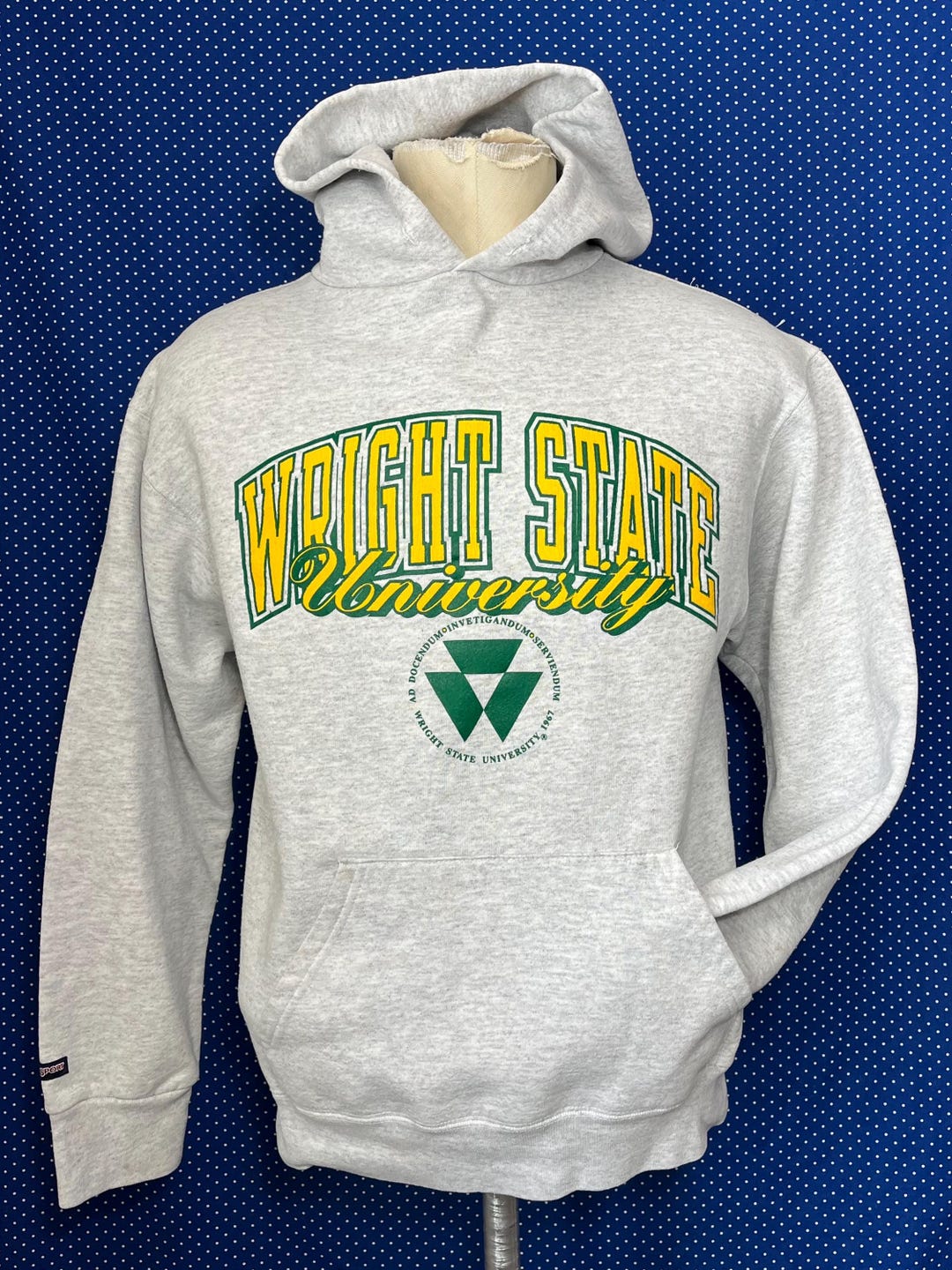 Vintage 1990’s Wright State University Pullover Hooded Sweatshirt, Medium - Etsy