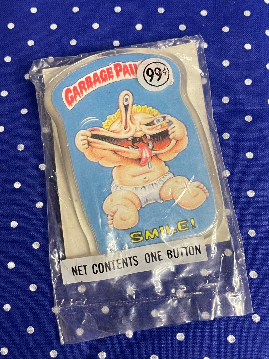 Vintage Deadstock 1980’s Garbage Pail Kids Pin Back Button, Smile! - Etsy