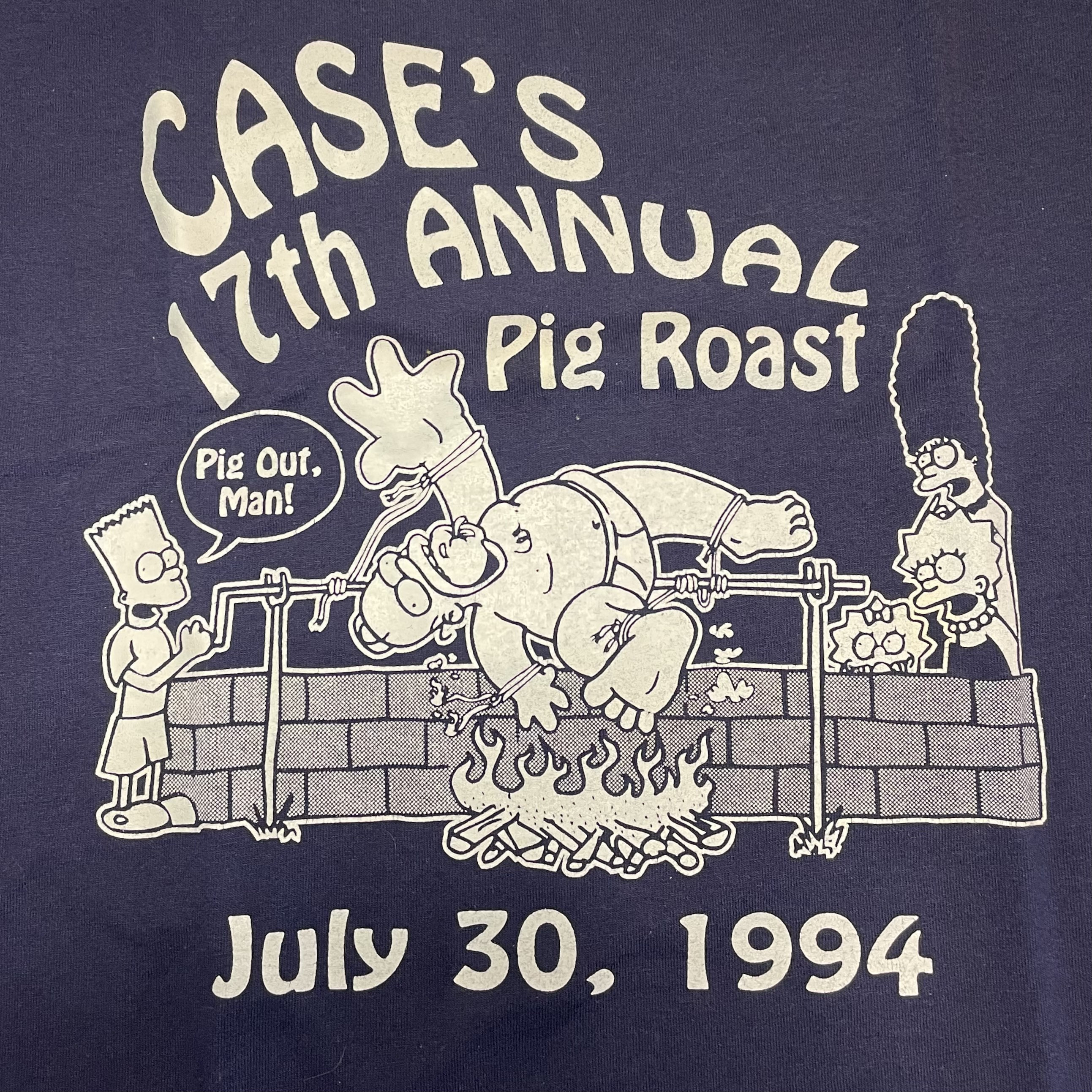 Vintage 1994 Bootleg Bart Pig Roast T-shirt, Large - Etsy