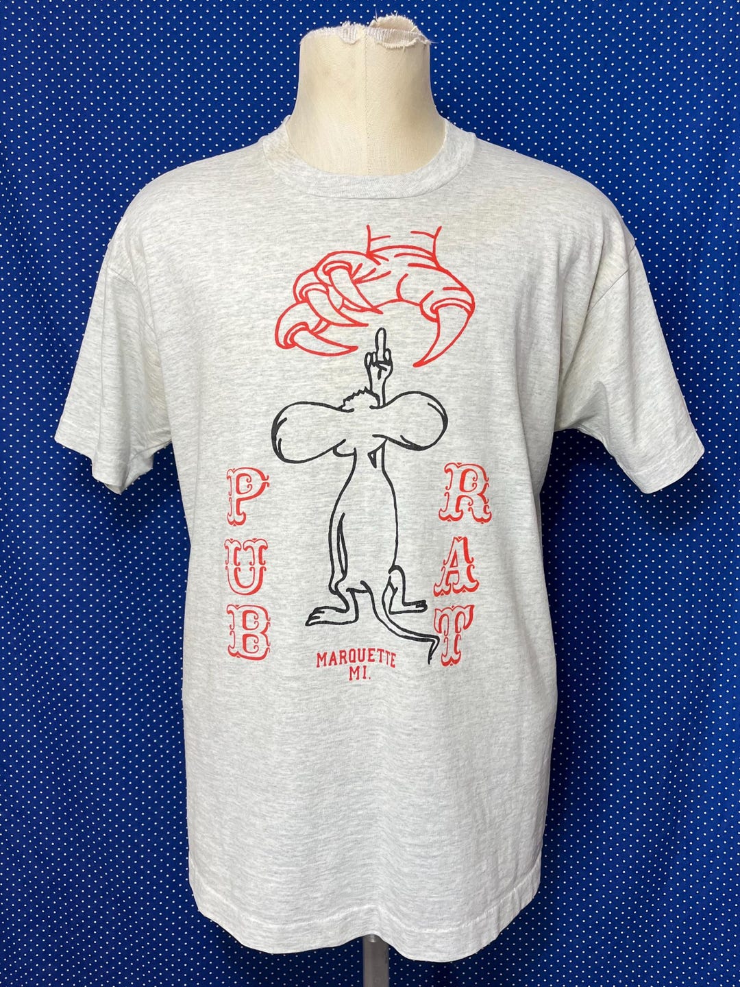Vintage Late 80’s, Early 90’s Pub Rat Flipping the Bird T-shirt, Roomy ...