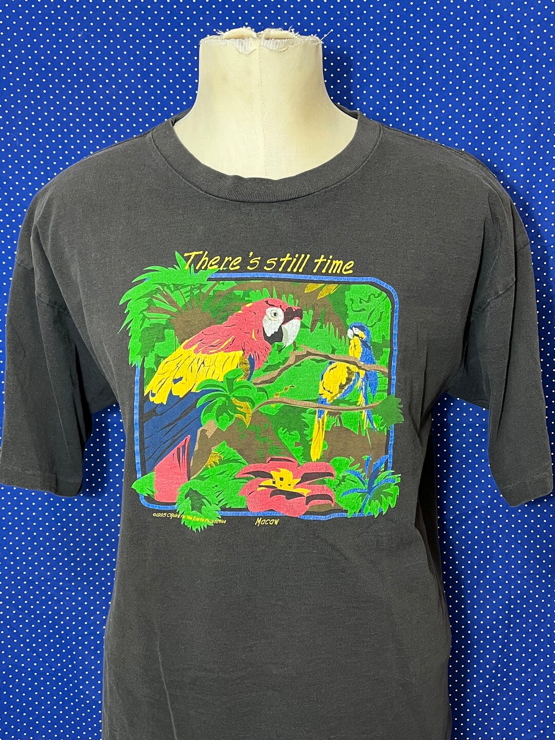 Vintage 1990s Colorful Macaw T-shirt, XL - Etsy