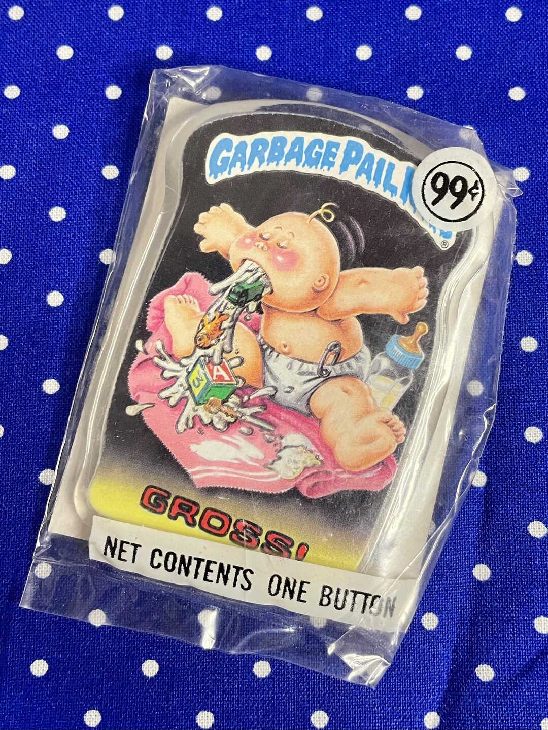 Vintage Deadstock 1980s Garbage Pail Kids Pin Back Button, Gross - Etsy