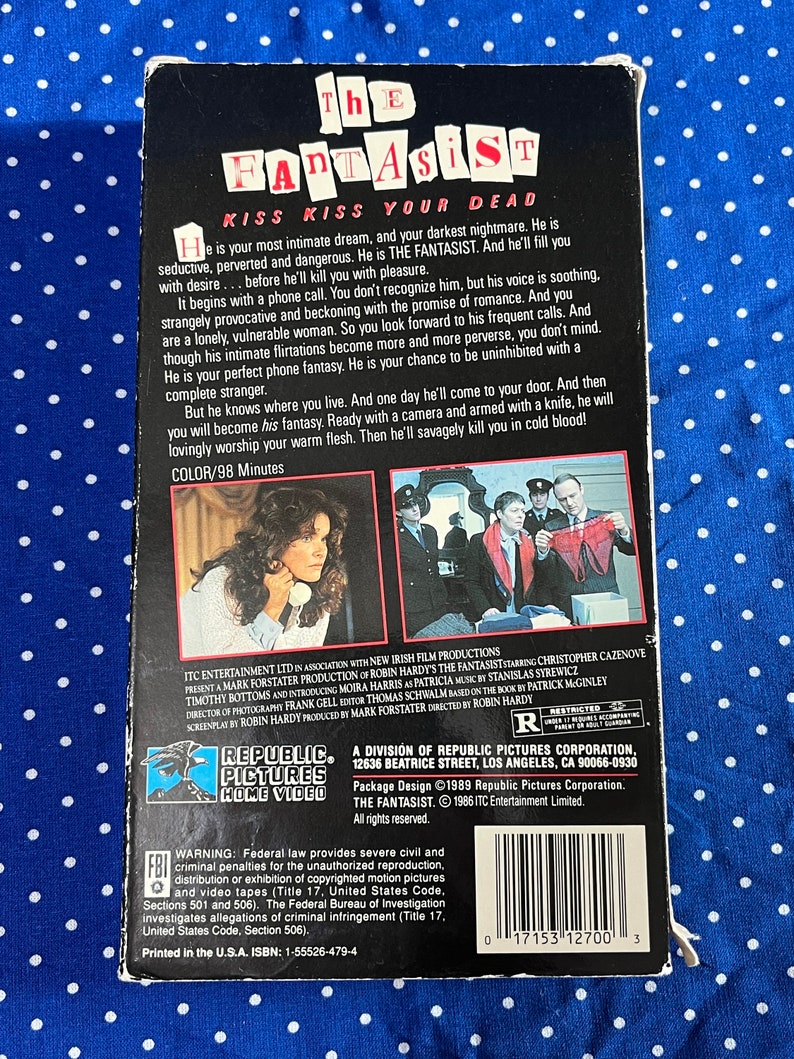 The Fantasist (1986) VHS Tape - Etsy