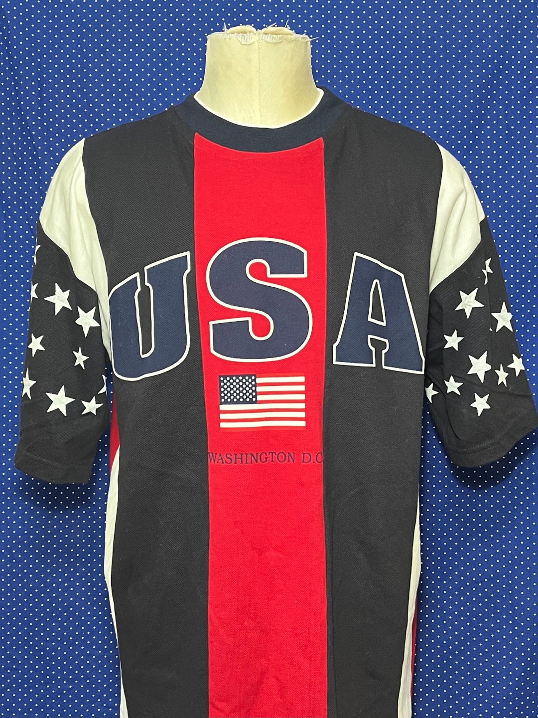 Vintage 1990’s USA 4th of July Knit Shirt With Red Back, XL - Etsy