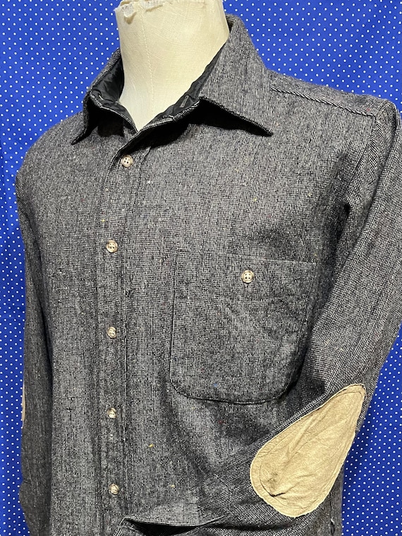 Vintage Tweed Shirt With Denim Details - Gem