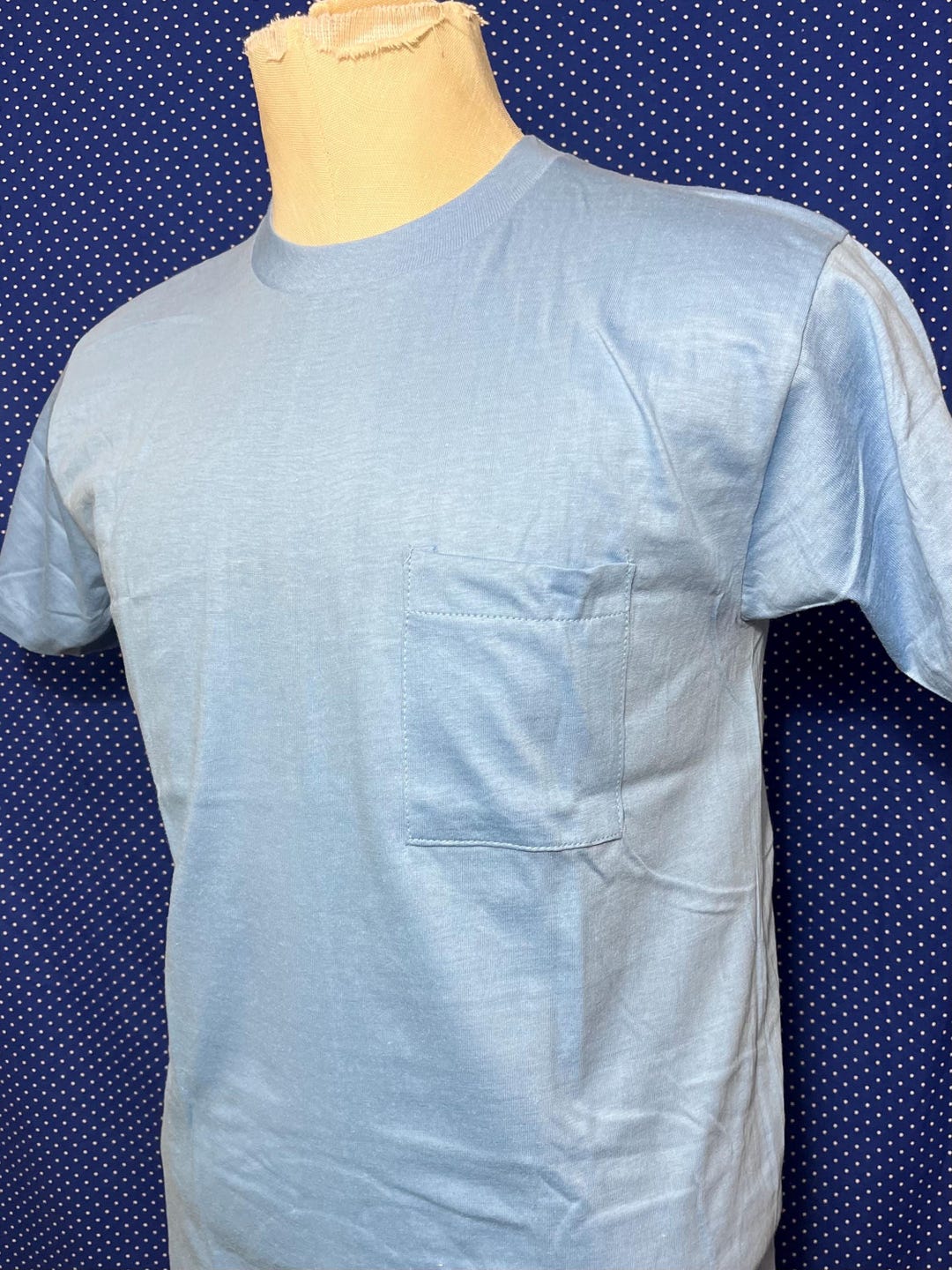 Deadstock Vintage 1970’s-1980’s Blank Baby Blue Target Pocket T-shirt ...