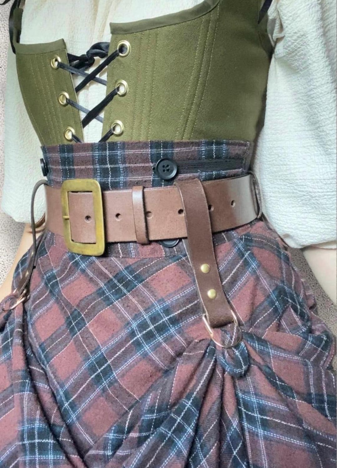 Leather Belt & Skirt Hike Skirt Hitch Set for Renaissance, Larping ...