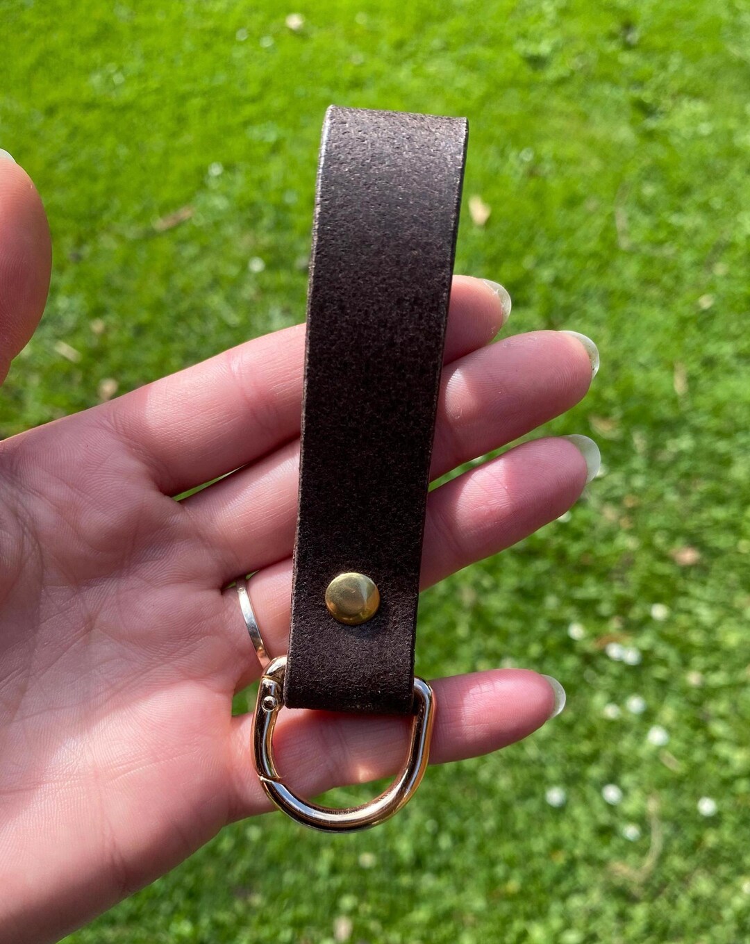 Brown Leather Belt Loop Key Ring | Belt Clip | Key Holder - Etsy