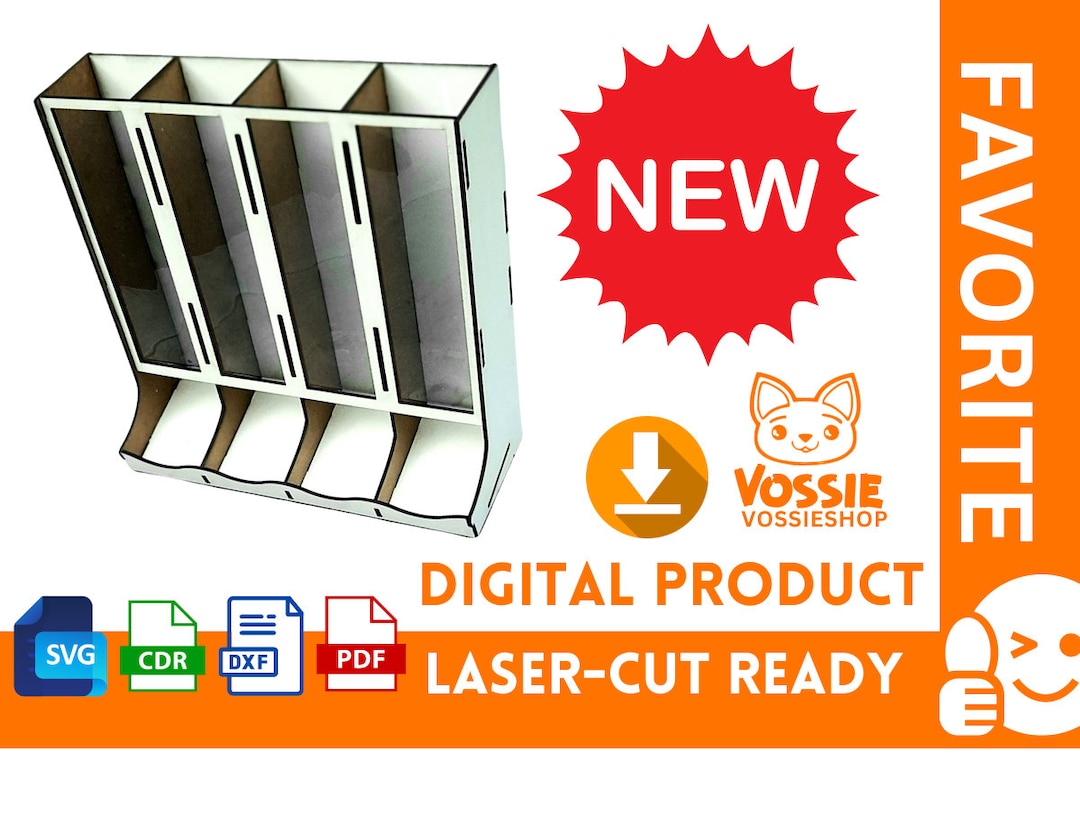 4-row Dispenser Laser-cut/cnc Digital Design | Svg, Dxf, Cdr, Pdf | 3mm ...