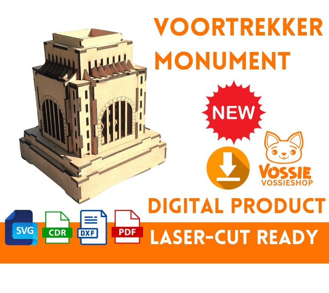 3D Voortrekker Monument Laser-cut Digital Design | Svg, DXF, Cdr, PDF ...