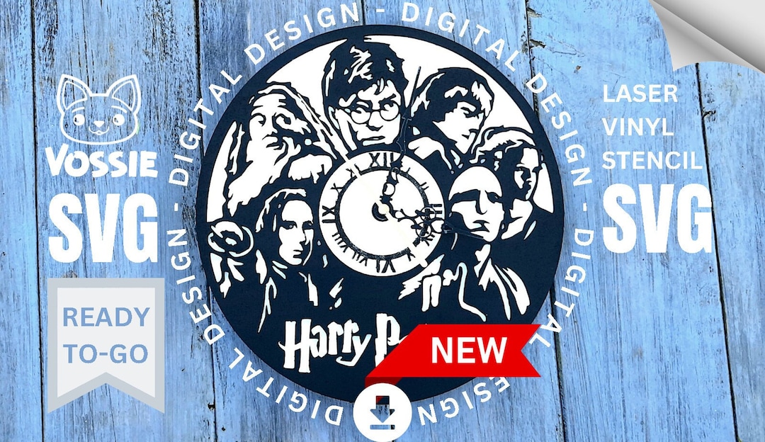 HP Wizard Wall Clock Design | Svg-cut File for Cricut & Laser Cutters ...