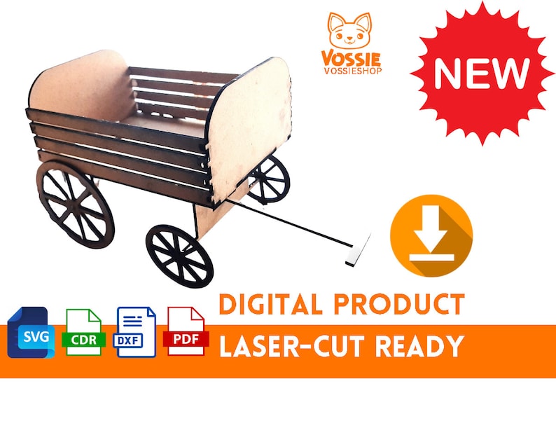 Wagon Wheel Laser-cut Digital Design | Svg, Dxf, Cdr, Pdf | 3mm ...