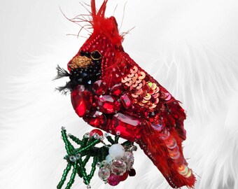 Joan Rivers Magnificent Cardinal Bird on Branch Brooch Pin - Etsy