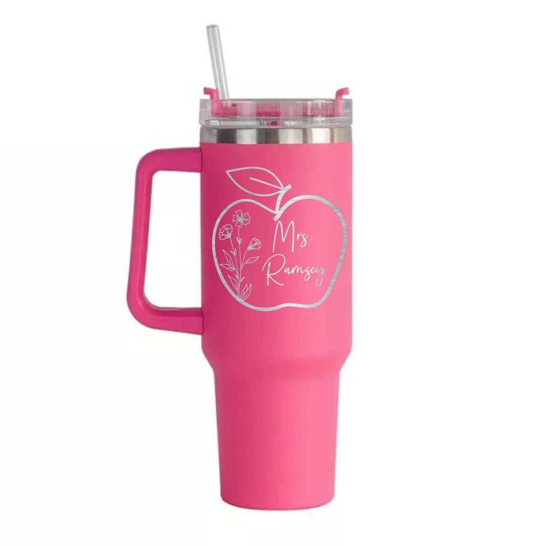 Personalized Teacher Laser Engraved 40oz Tumbler With Handle - Etsy