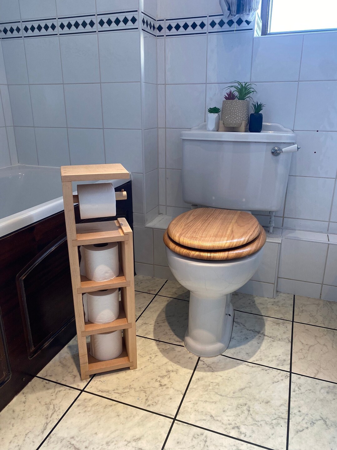 Luxury Premium Handmade Toilet Roll Holder Maple Floor-standing ...