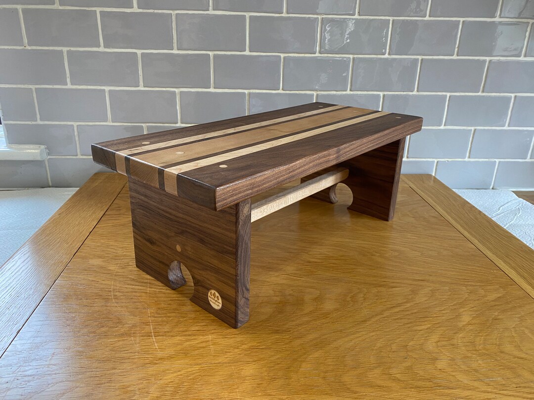 Stool Solid Walnut Maple & Cherry Step Stool Footstool - Etsy