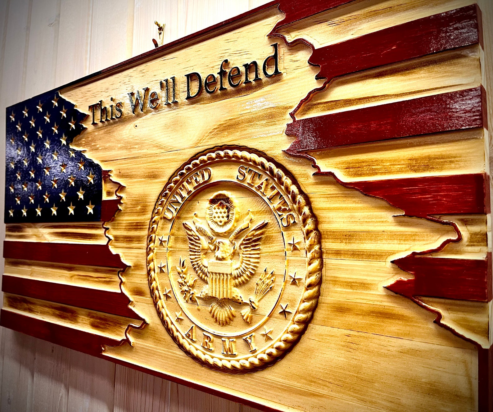 Custom US Army Wooden Flag: Rustic American Flag, Military Gift - Etsy