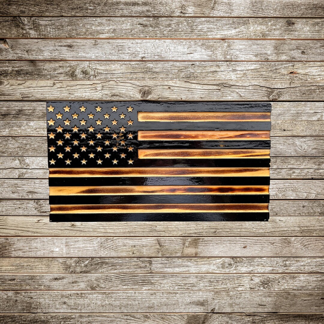 Small Wooden American Flag, Black American Flag, Wooden Flags, Rustic ...