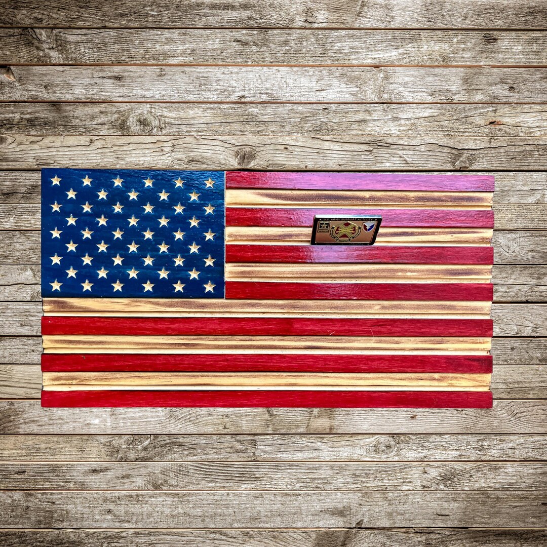 Challenge Coin Table Top Display Rack Custom Engraved American Flag - Etsy