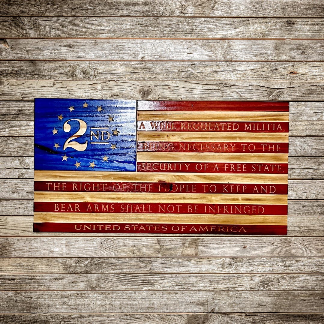 2nd Amendment Rustic Wooden American Flag - Etsy