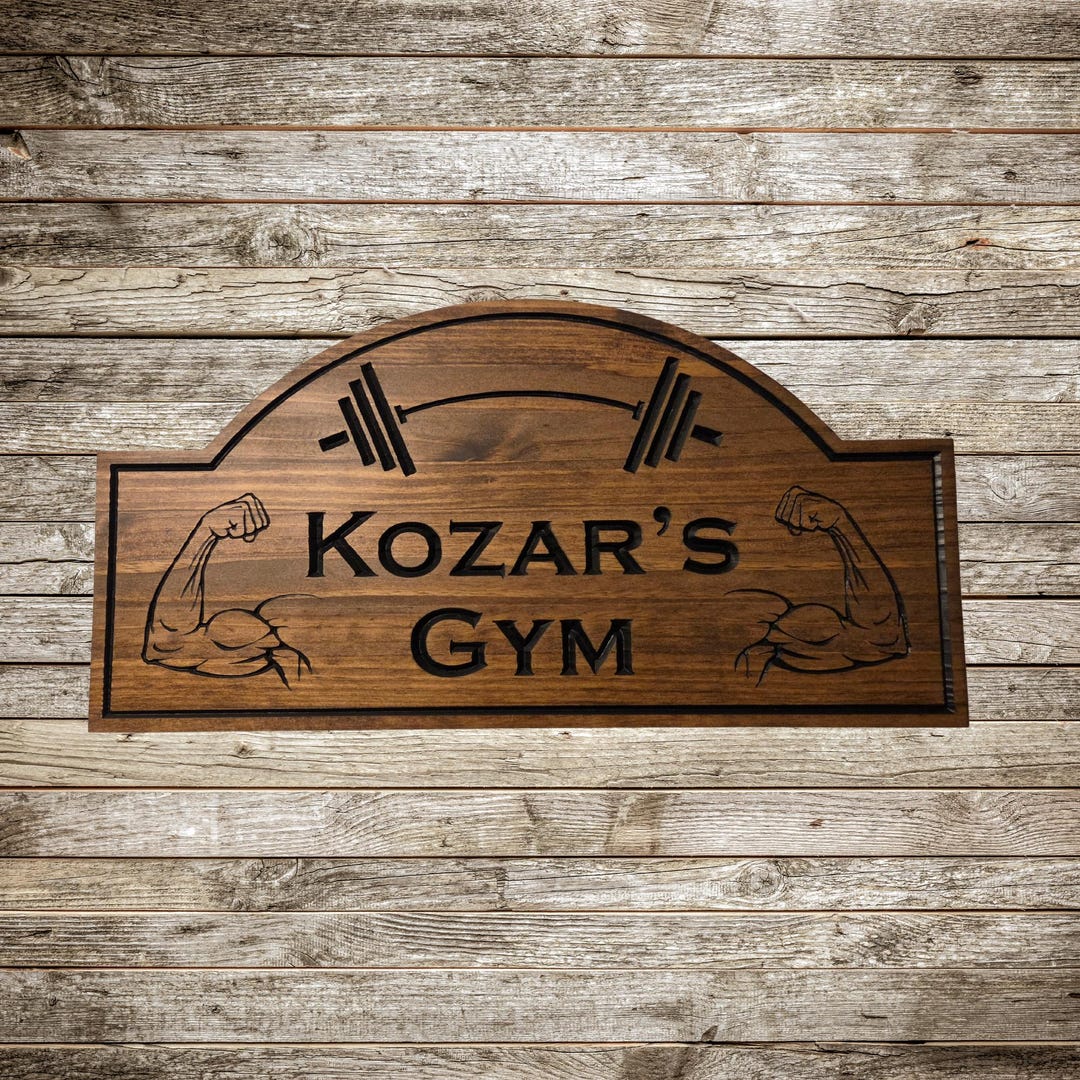 Custom Wood Sign | Home Gym Sign | Gym Sign - Etsy