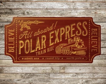Polar Express Wooden Sign: Christmas Wall Decor(14"x8 1/2") - Etsy