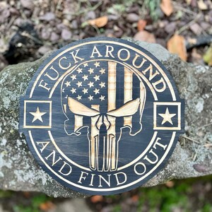 FAFO, 10" Rustic American Flag Wall Hanging, American Flag, 4th of July ...