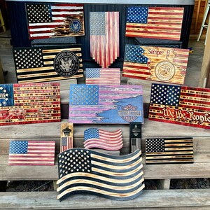 USMC Wooden Flag: Rustic American Marine Corps Logo, Veteran Gift - Etsy