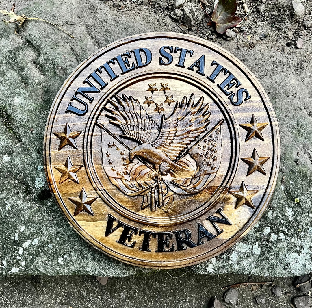 US VETERAN PLAQUE 3D, Rustic Plaque, Military Gift, 3D Carved - Etsy