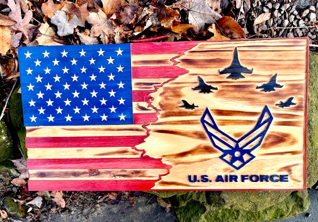 Custom AIR FORCE Wooden Flag Rustic American Flag, Us Air Force Flag ...