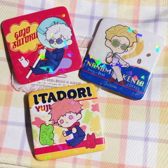 JJK Teachers and Student Holographic Square Pin - Etsy Australia