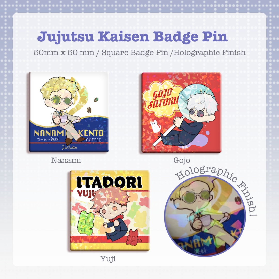 JJK Teachers and Student Holographic Square Pin - Etsy Australia