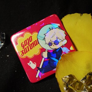 JJK Teachers and Student Holographic Square Pin - Etsy