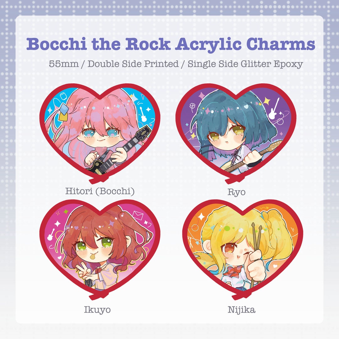 Lonely Rocker Bocchi Glitter Epoxy Anime Keychain - Etsy