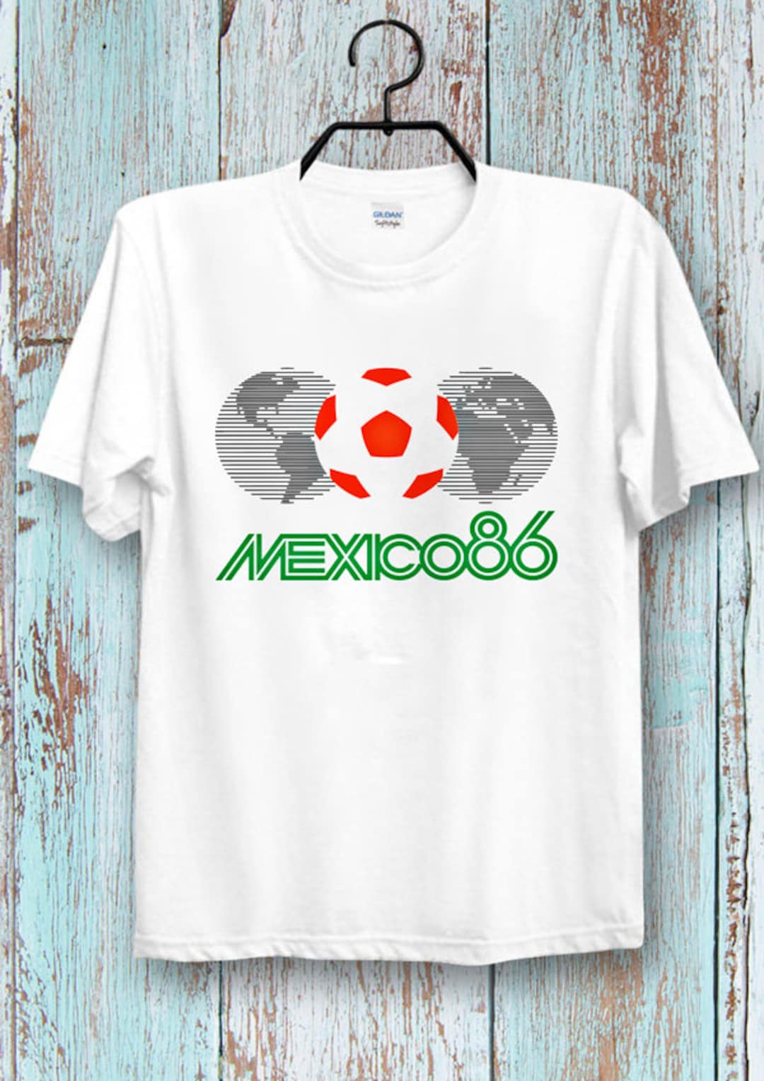 Mexico 86 T-shirt World Cup 86 Football Cool Ideal Tee Top Poster Shirt ...