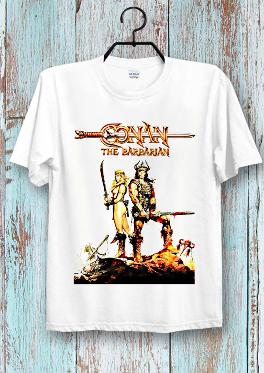 Conan the Barbarian T Shirt Warrior Tee Unisex Vintage Movie T Shirt ...